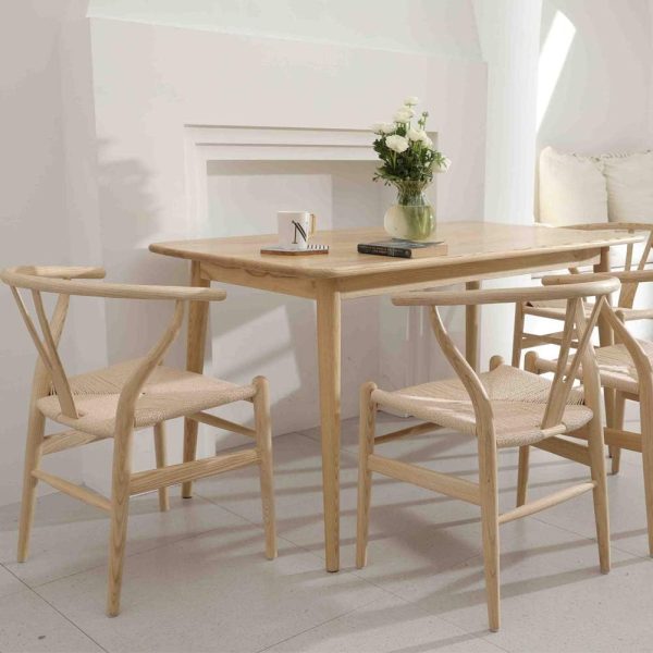 [Open Box] VODUR Elegant Natural Rattan and Solid Ash Wood Dining ...