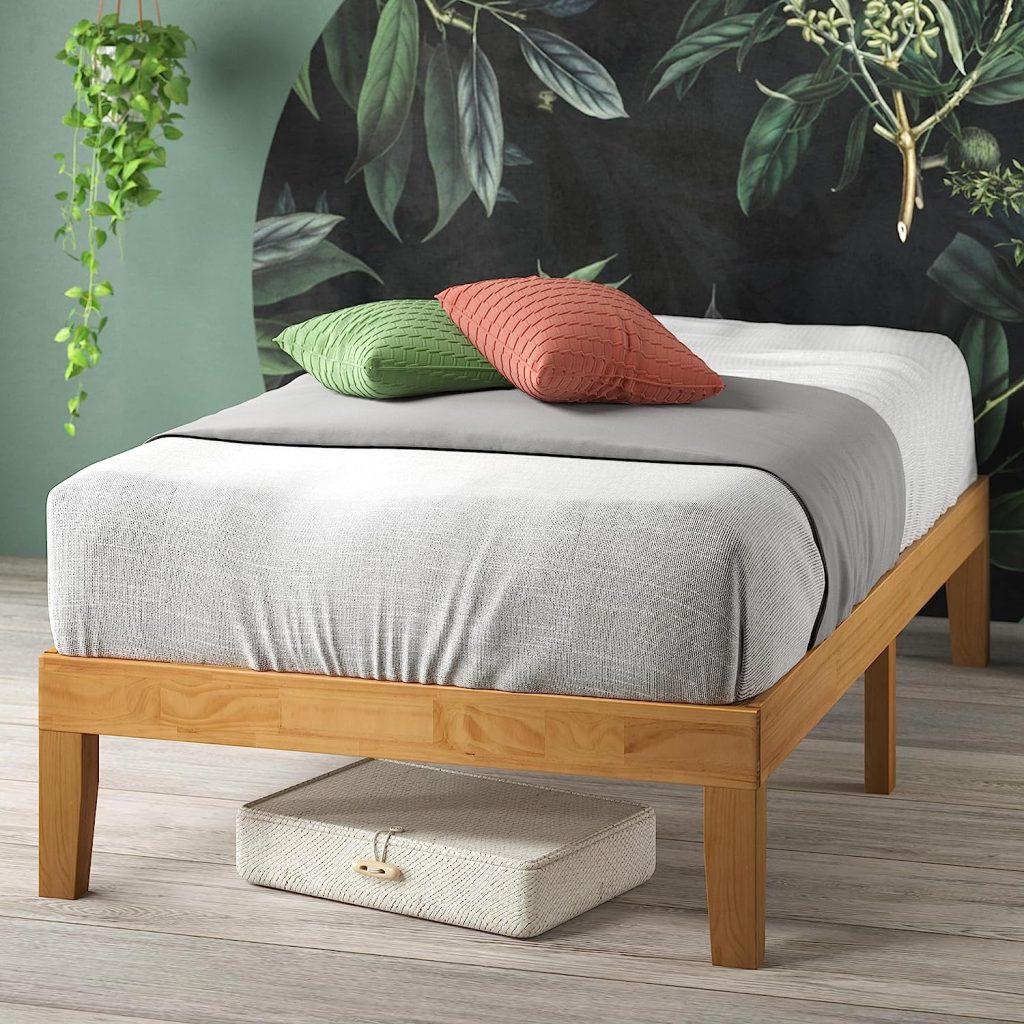 [Open Box] ZINUS Twin-Sized Moiz Natural Wood Bed Frame with Easy ...