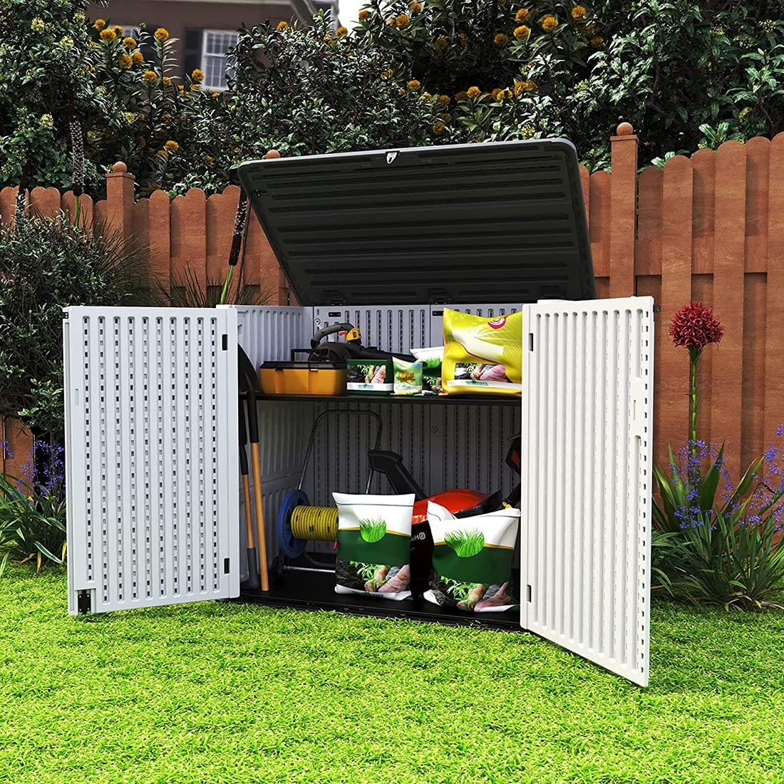 [Open Box] KINYING Weather-Resistant Outdoor Storage Shed: Extra-Large ...